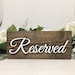 3D Reserved Sign, Rustic Wedding Signs, Church Pew Reservation, Hanging ...