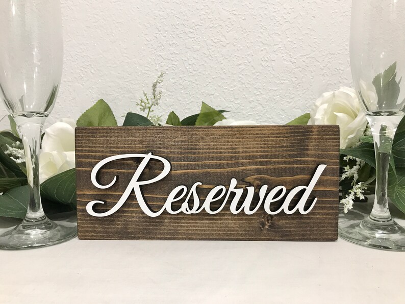 3D Reserved Sign Rustic Wedding Signs Church Pew - Etsy