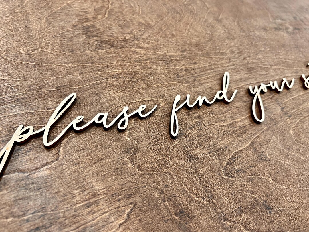 Please Find Your Seat Lettering Cutouts ONLY, Welcome Wedding Seating ...