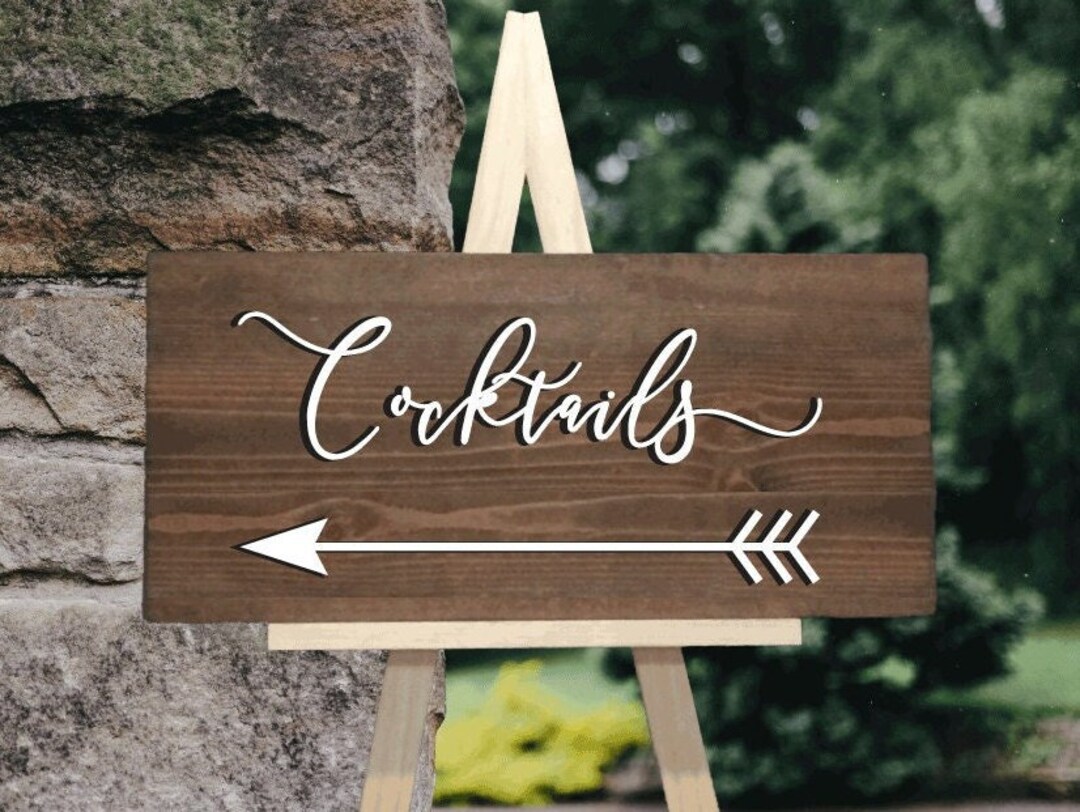 3D Rustic Cocktails Directional Sign Welcome to Our Wedding - Etsy