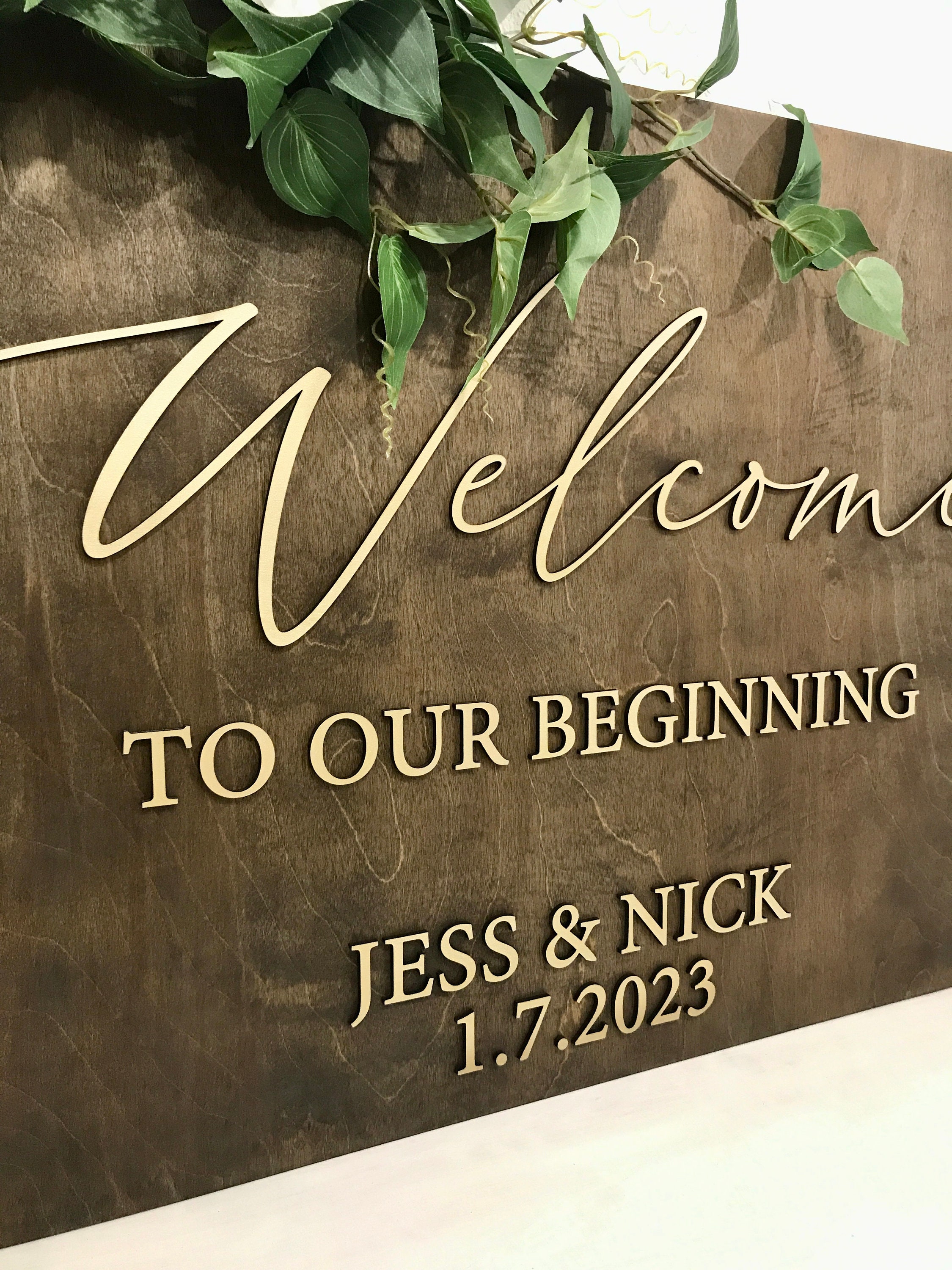 3D Wedding Welcome Sign for Wedding Ceremony Decor Wooden | Etsy
