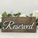 3D Reserved Sign, Rustic Wedding Signs, Church Pew Reservation, Hanging ...