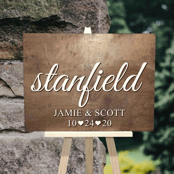 wedding welcome sign, wedding decor, wooden personalized bride and ...
