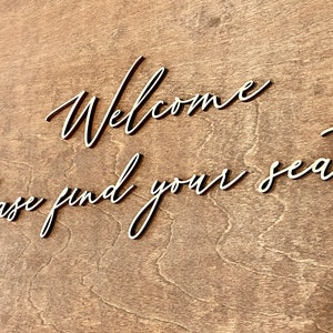 Welcome Please Find Your Seat Lettering Cutouts ONLY, Wedding Seating ...