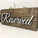 3D Reserved Sign, Rustic Wedding Signs, Church Pew Reservation, Hanging ...