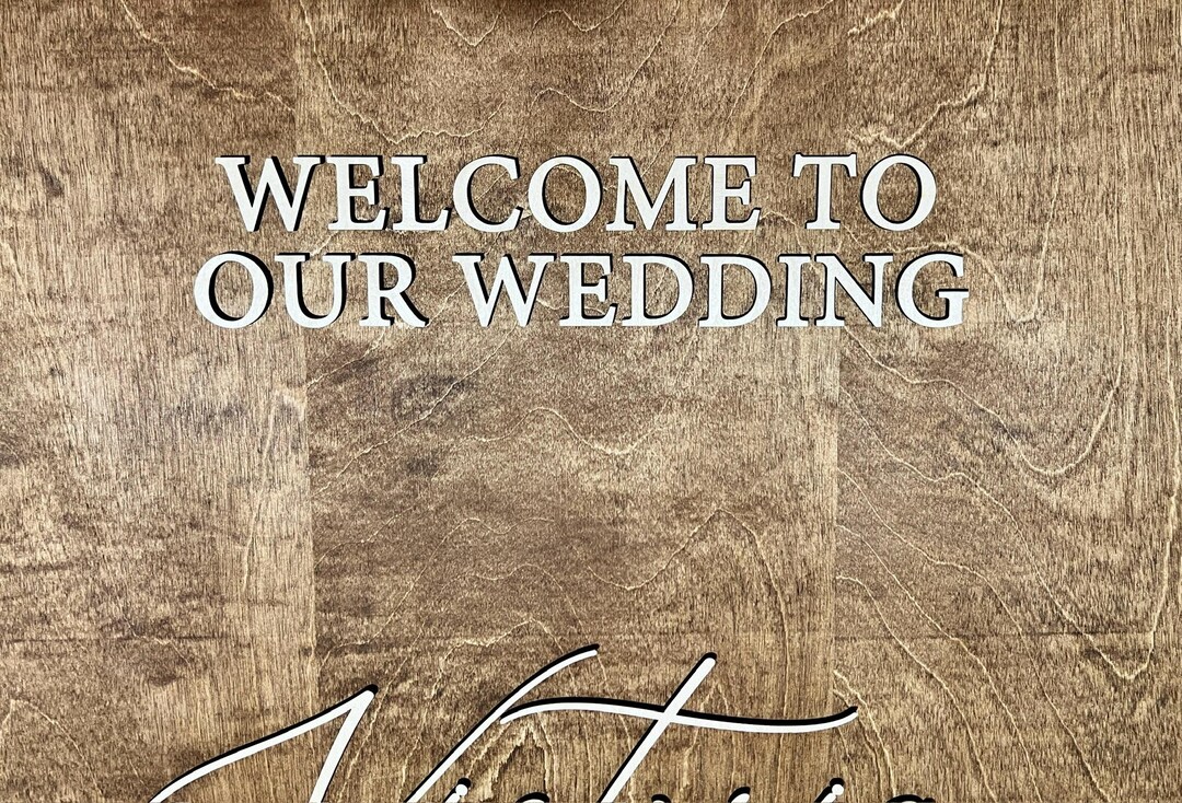 3D Wedding Welcome Sign for Wedding Ceremony Decor, Wooden Bride and ...
