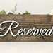 3D Reserved Sign, Rustic Wedding Signs, Church Pew Reservation, Hanging ...