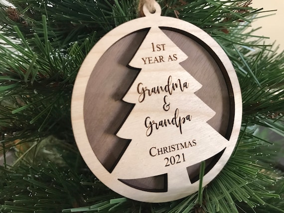 3D Our 1st Year as Grandma & Grandpa Ornament Wood First Year - Etsy