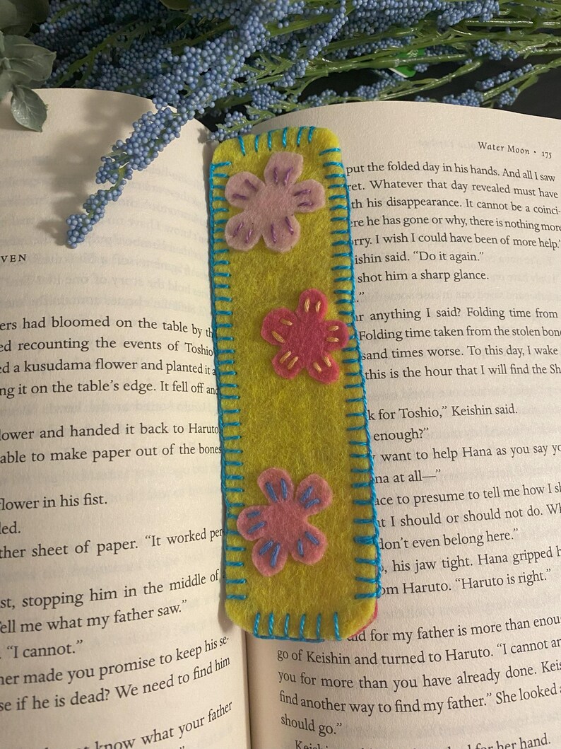 Embroidered Felt Bookmarks - Etsy