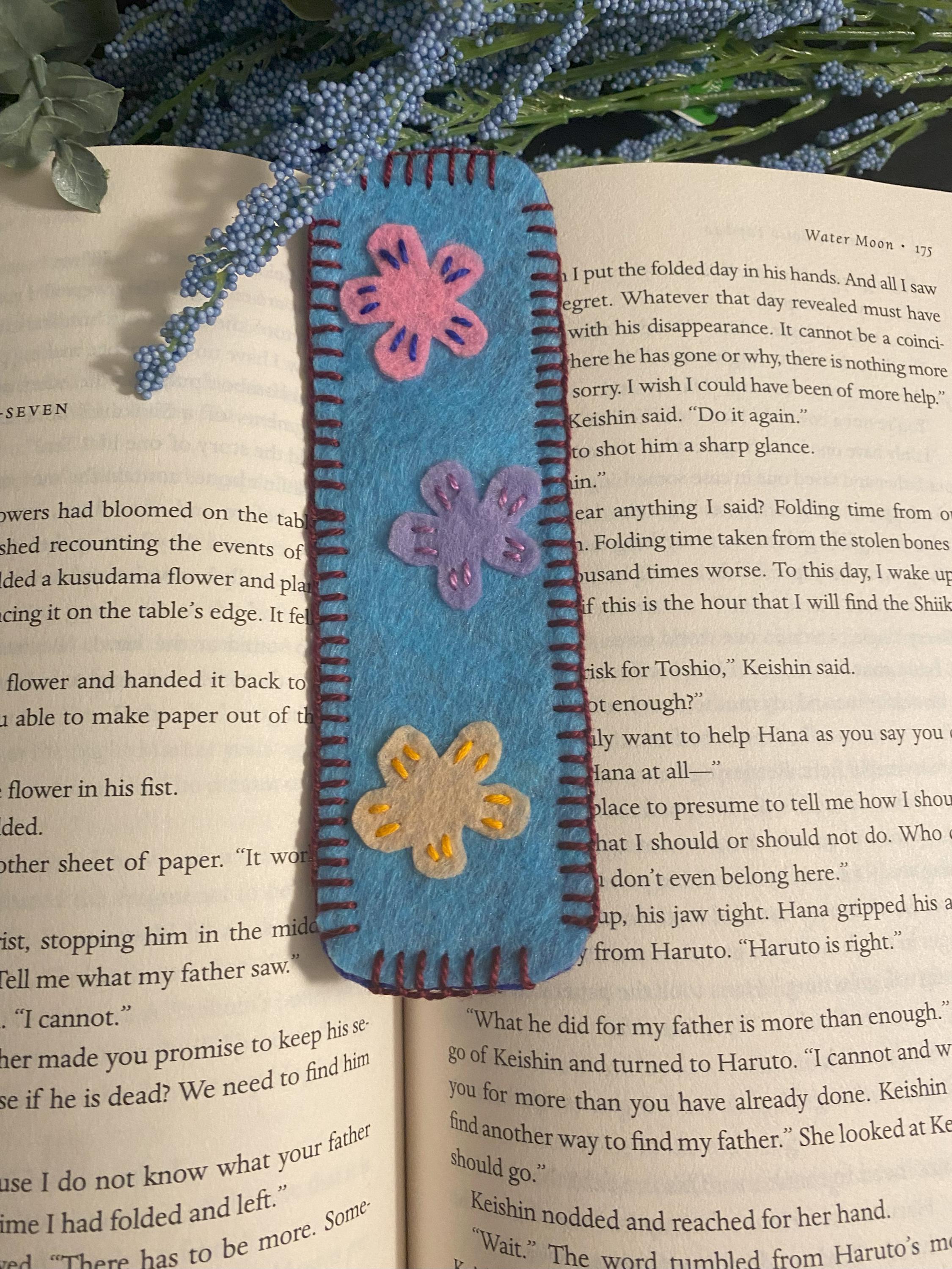 Embroidered Felt Bookmarks - Etsy