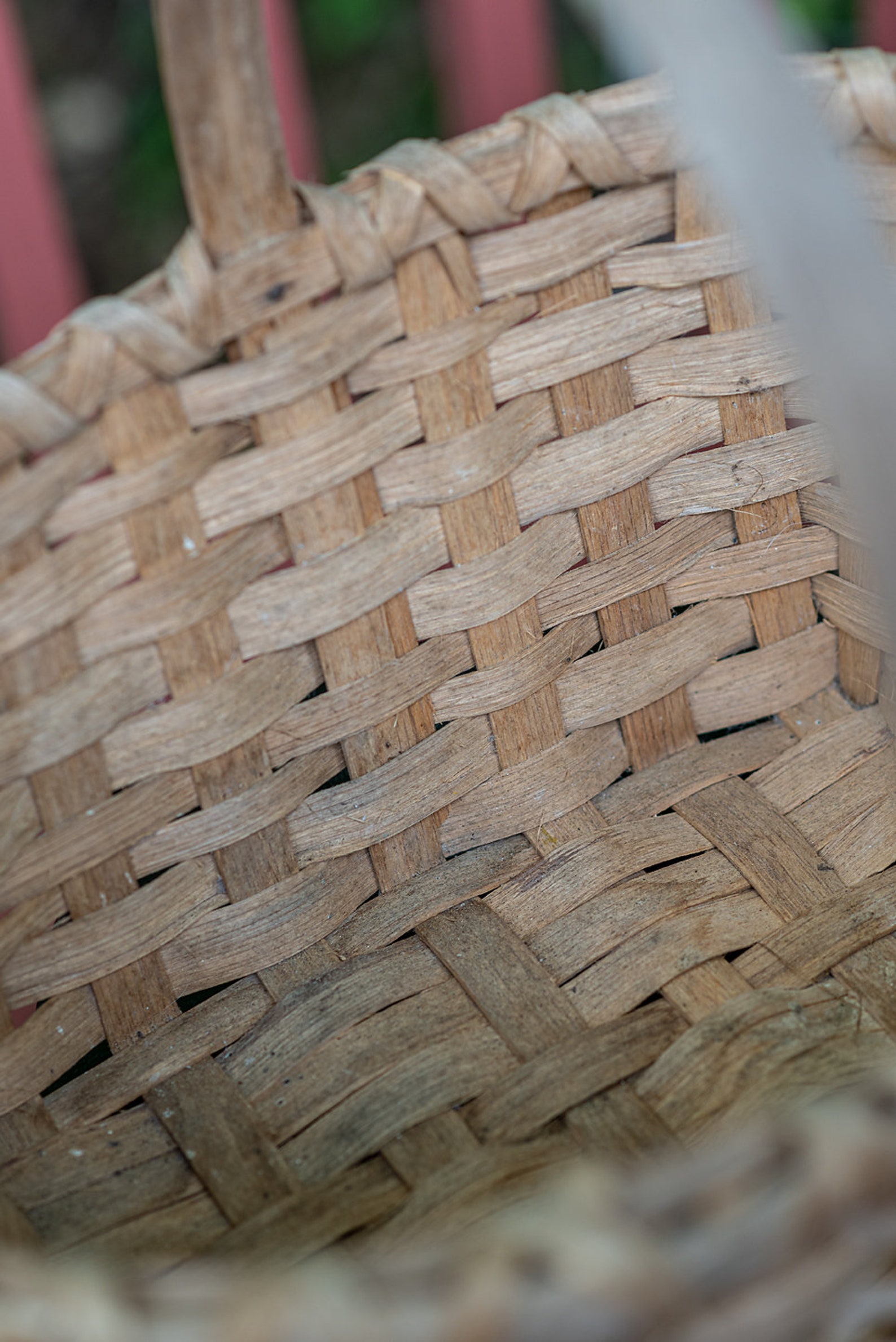 Splint Wood Basket/ Rustic Oak Splint Wood Basket / Antique - Etsy