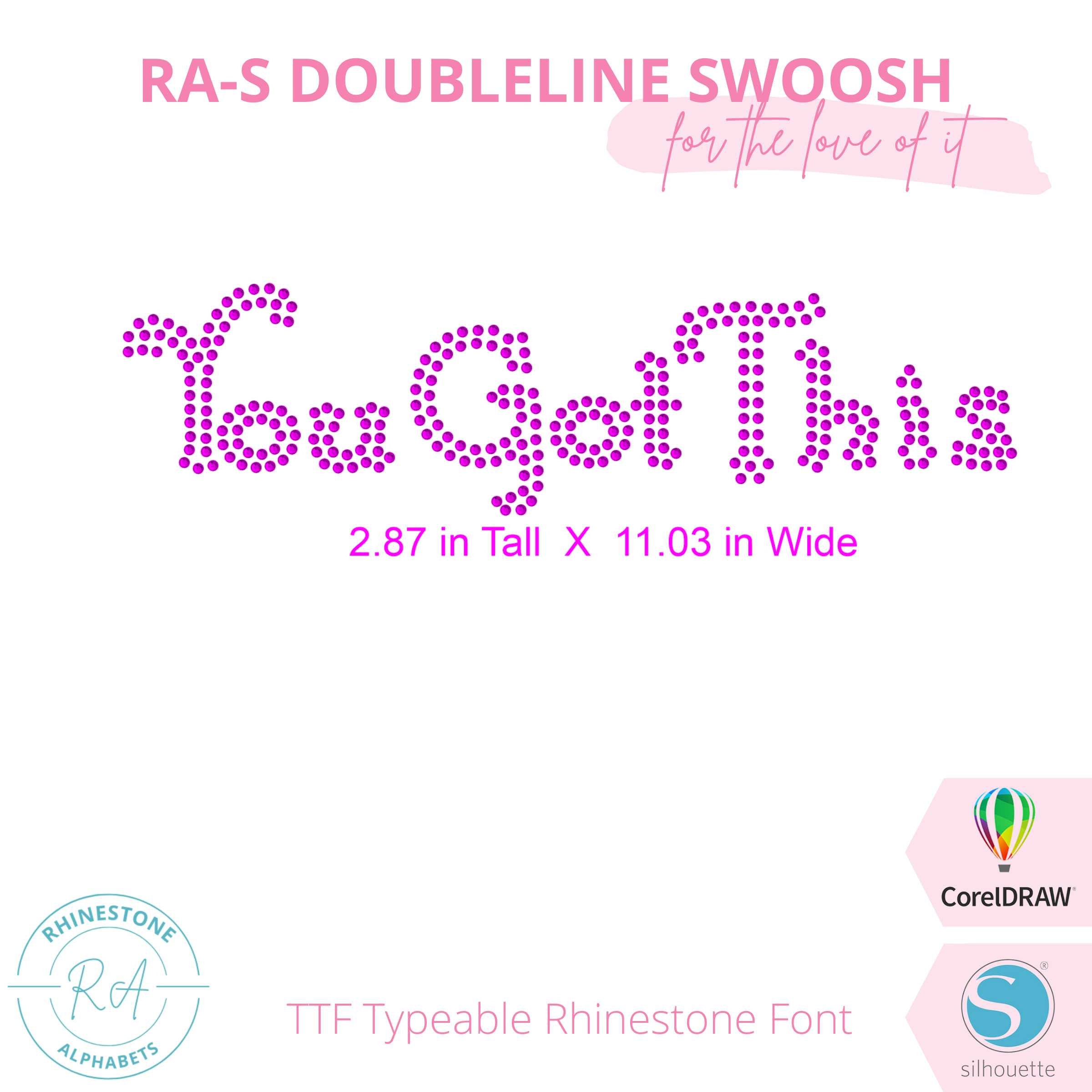 RA-S Doubleline Swoosh A Ttf True Type Rhinestone Font - Etsy