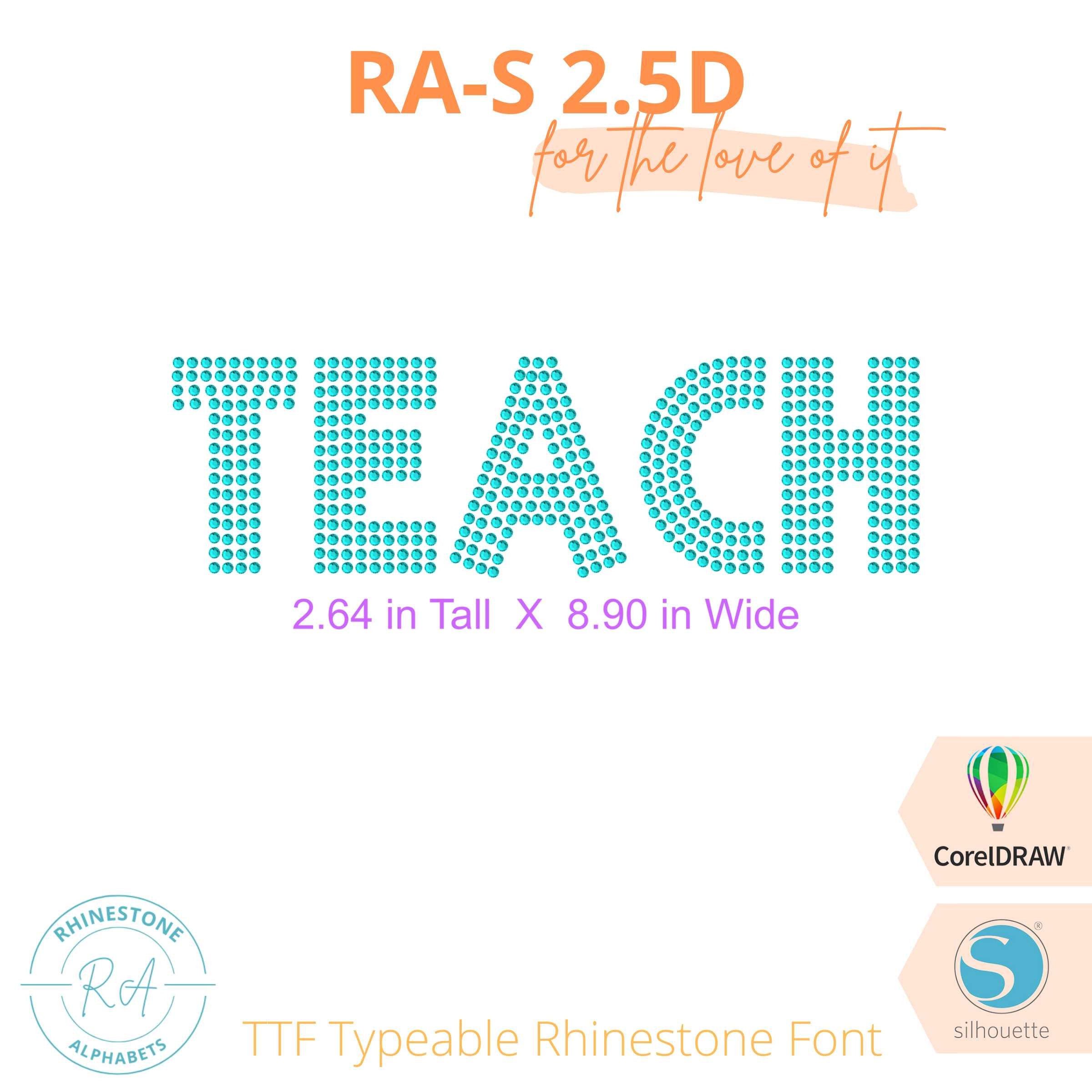 RA-S Round 2.5D Typeable Rhinestone Font - Etsy