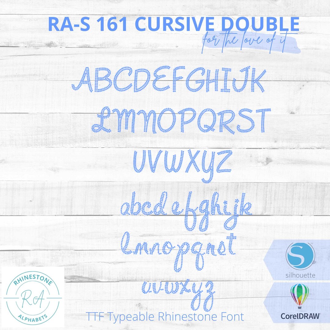 RA-S 161 Doubleline This is a Cursive Font Typeable Rhinestone Font - Etsy
