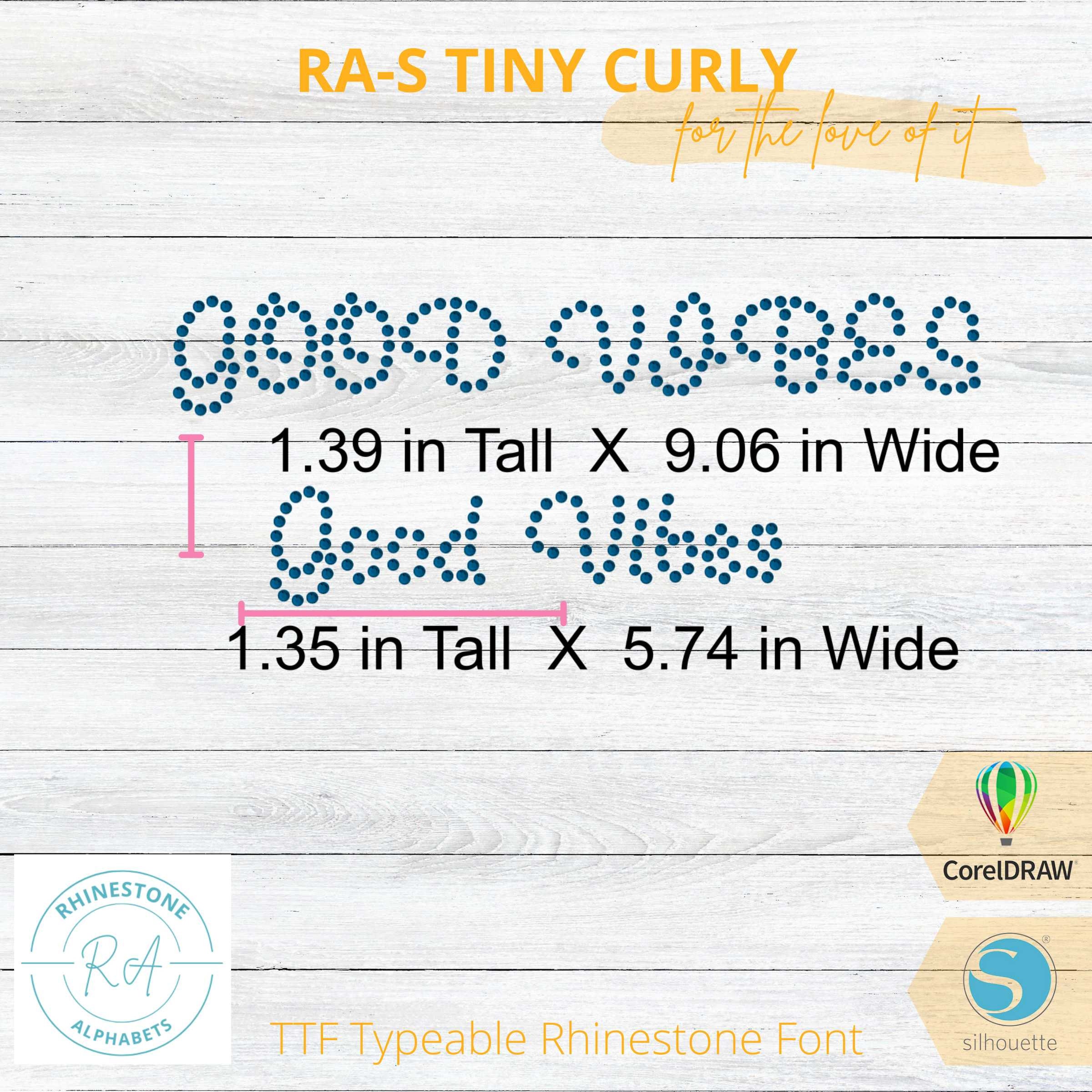 RA-S Tiny Curly Typeable Rhinestone Font - Etsy