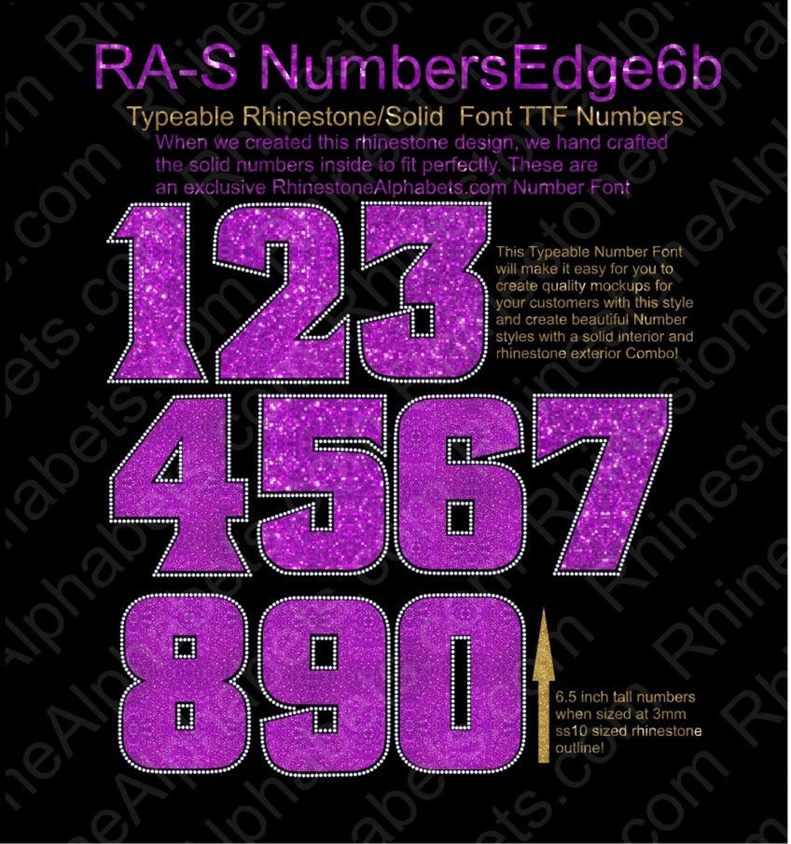 RA-S Numbers Edge 6B This is a Stonevinyl Combo TTF Font - Etsy