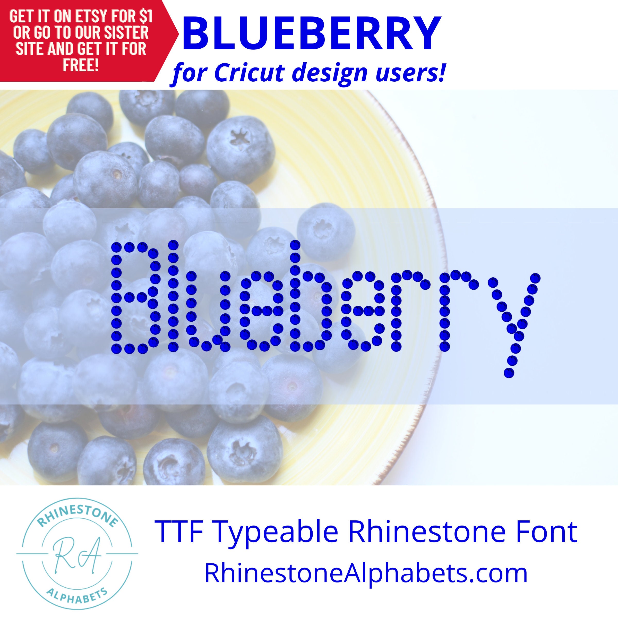 Cricut Sized :blueberry Font A Typeable Rhinestone Font Try - Etsy