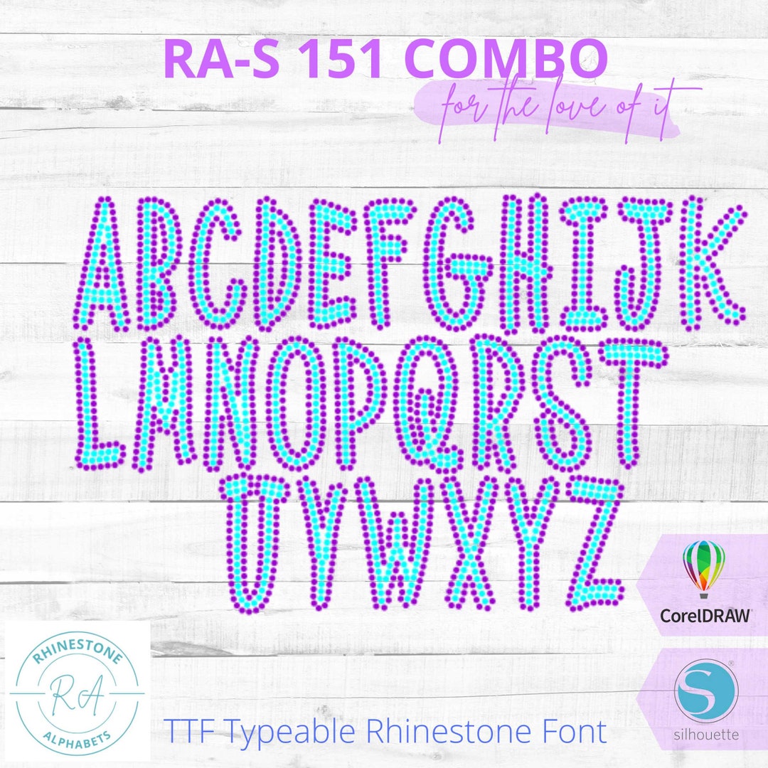 RA-S 151 Combo A Super TTF Rhinestone Font, 2 Color! - Etsy