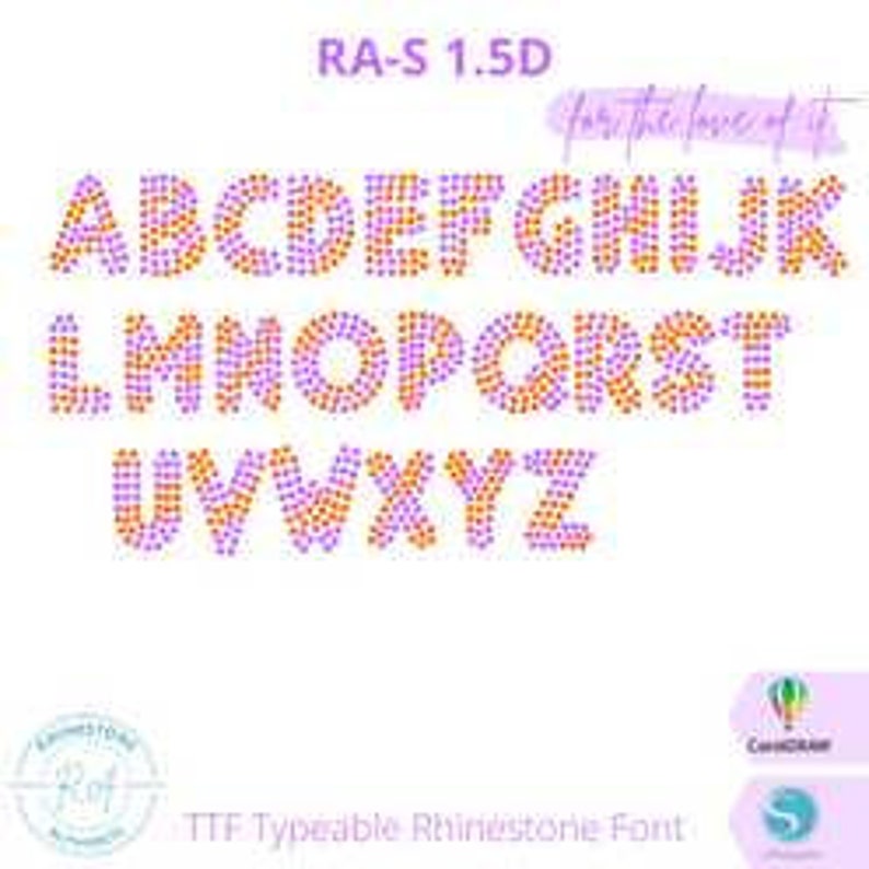 RA-S Round 1.5D TTF Rhinestone Font Zebra 2 Color Combo. - Etsy