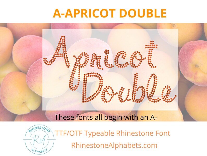 Apricot Double: Cricut Sized Typeable Rhinestone Font - Etsy