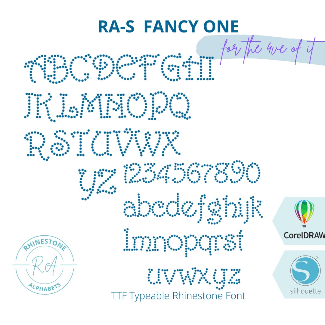 RA-S Fancy One TTF Typeable Rhinestone Font - Etsy