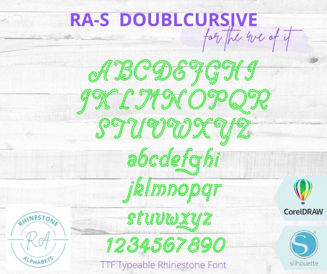 RA-S Doublecursive : This is a TTF OTF Truetype Rhinestone Font That is ...