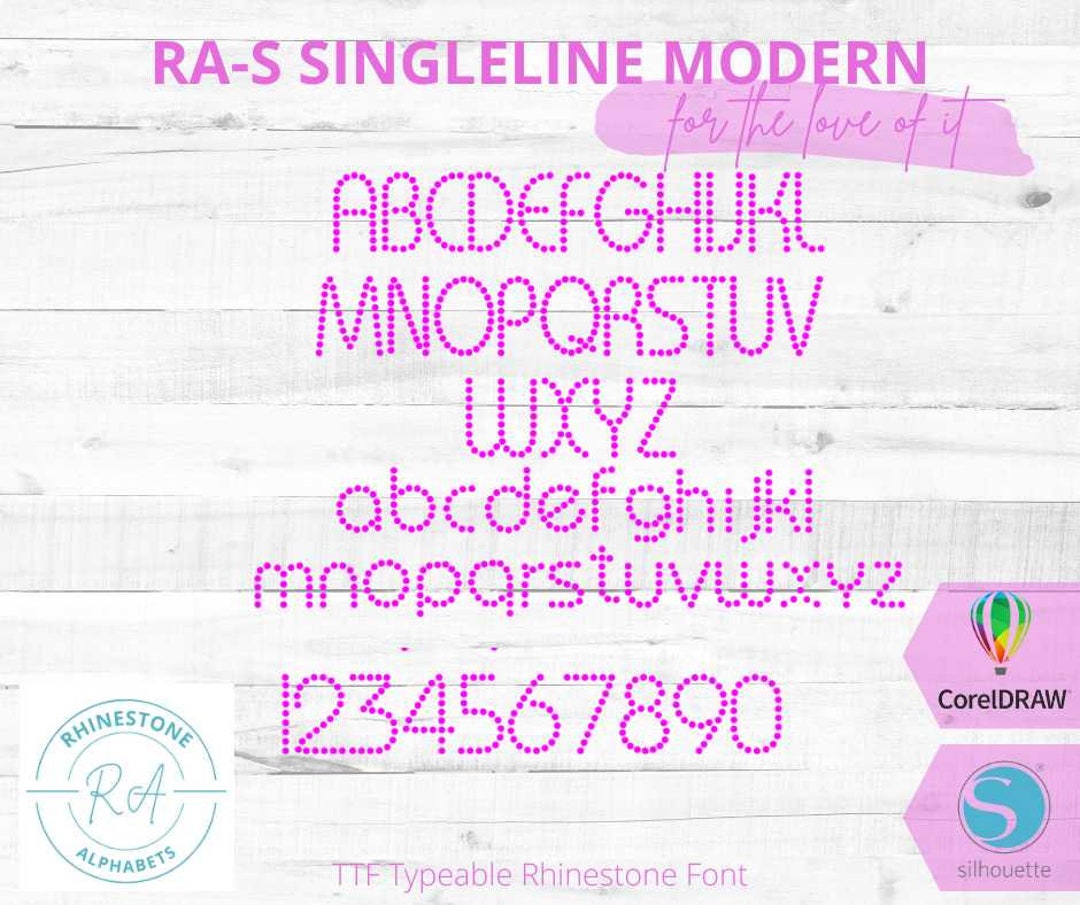 RA-S Singleline Modern Typeable Rhinestone Font - Etsy