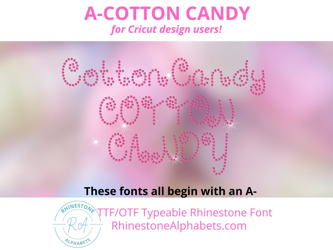 Cottoncandy: Cricut Sized Typeable Rhinestone Font - Etsy