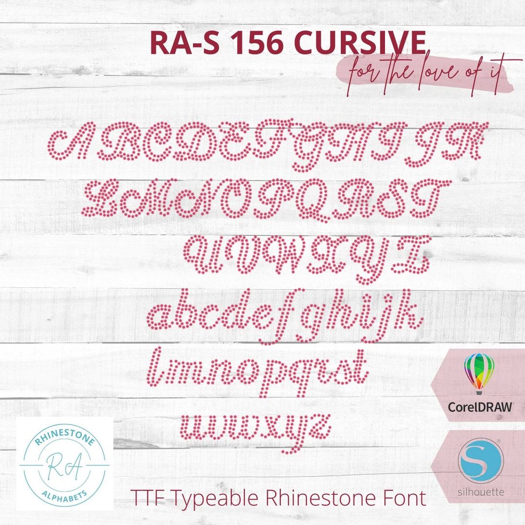 RA-S 156 Cursive This is a TTF/OTF Typeable Rhinestone Font! - Etsy
