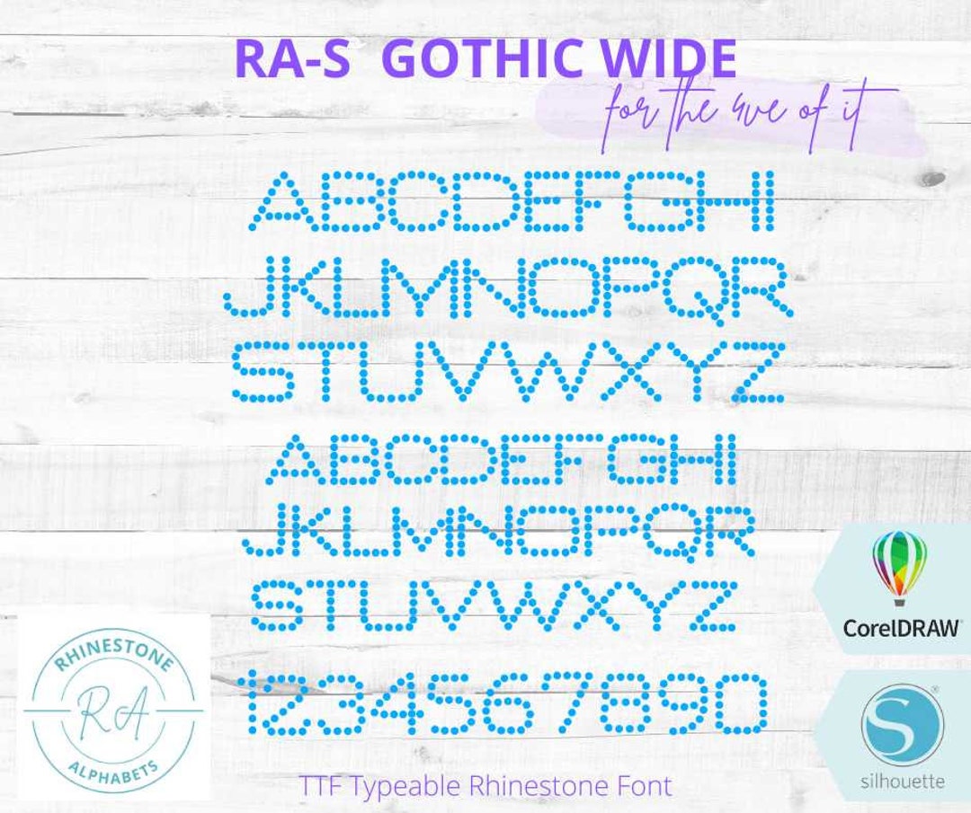 RA-S Gothic Wide TTF/OTF Typeable Rhinestone Font - Etsy