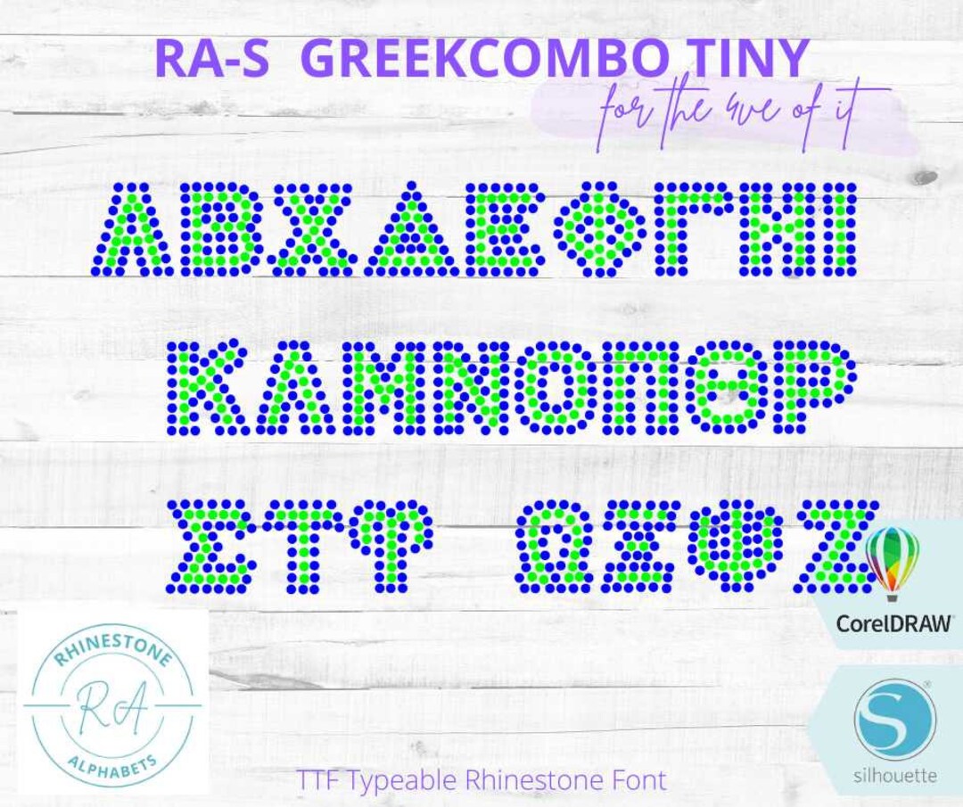 RA-S Greek Combo Tiny TTF Combo Font GREEK Lettering - Etsy