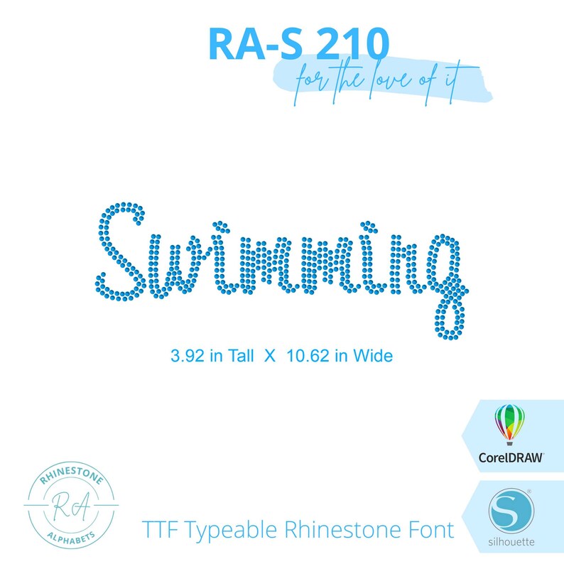 RA-S 210 Cursive Font Typeable Rhinestone Font - Etsy