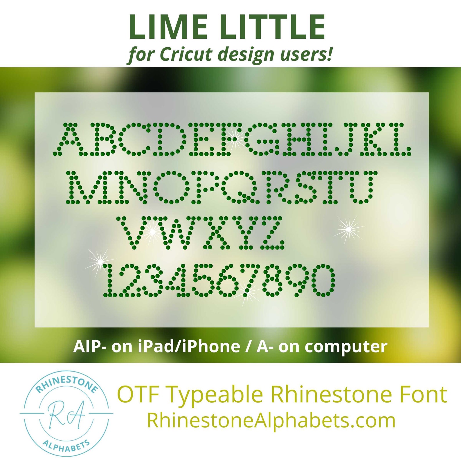 Limelittle : A Cricut Sized Typeable Rhinestone Font - Etsy
