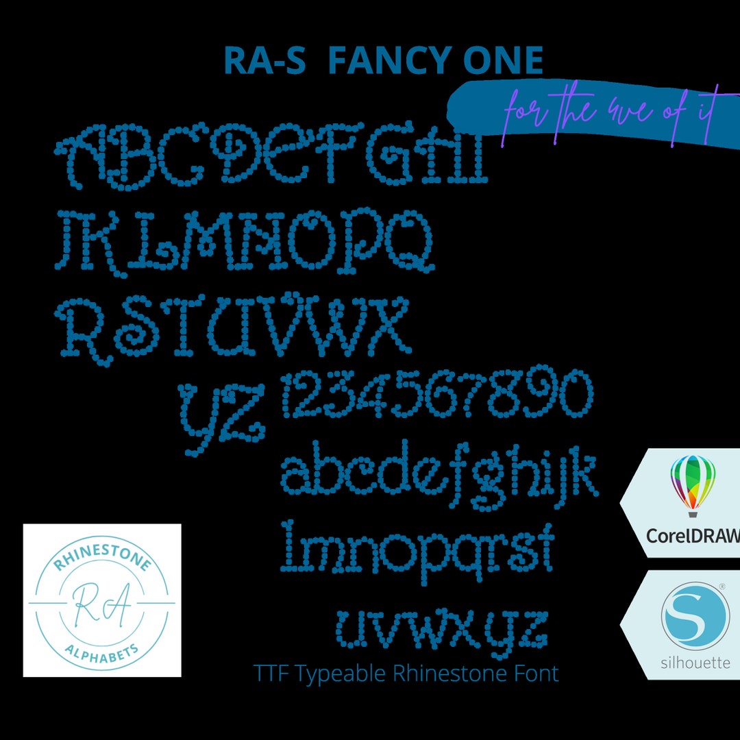 RA-S Fancy One This is a TTF/OTF Typeable Rhinestone Font! - Etsy