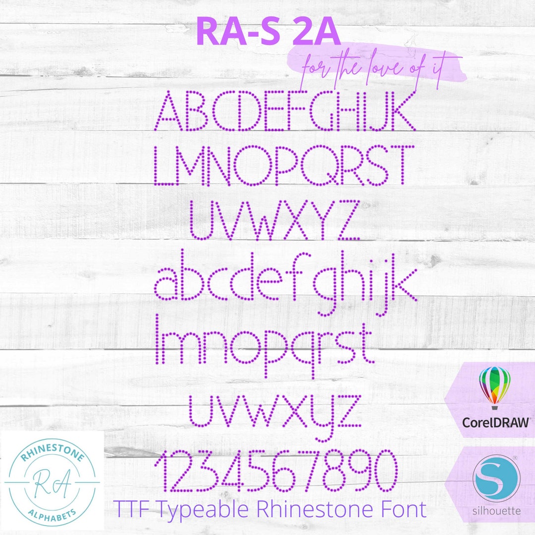 RA-S Round 2A Typeable Rhinestone Font - Etsy