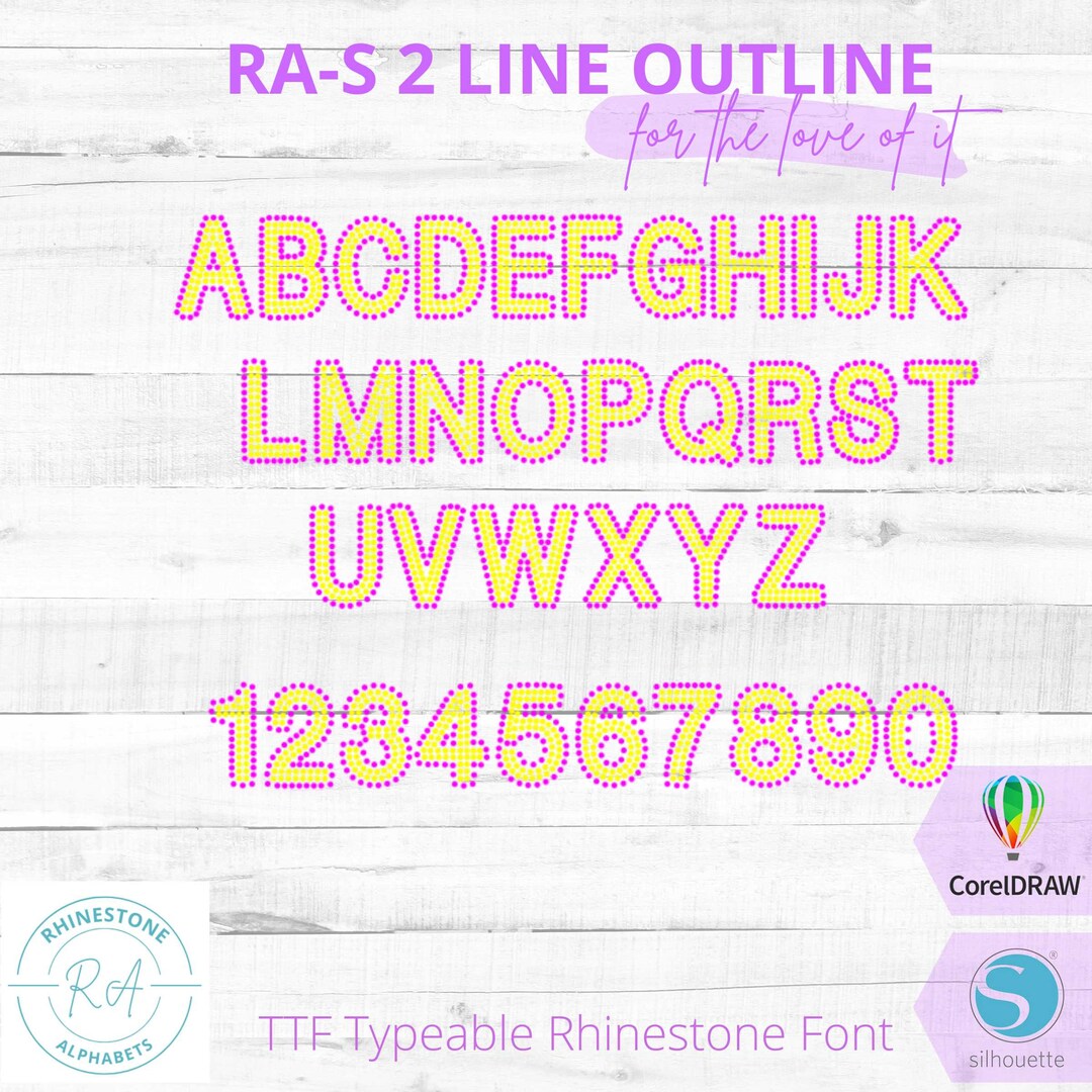 RA-S 2 Lineoutline This is a Combo TTF/OTF Rhinestone Font - Etsy
