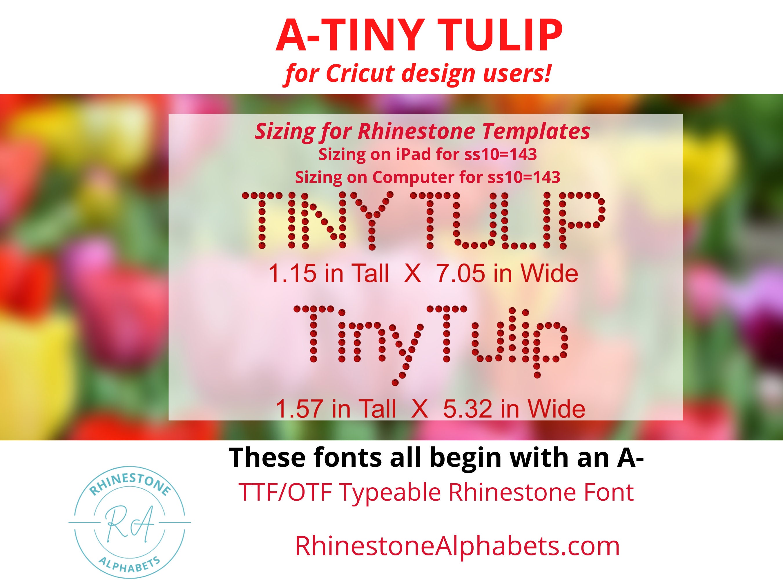 Tiny Tulip Cricut Sized Typeable Rhinestone Font - Etsy
