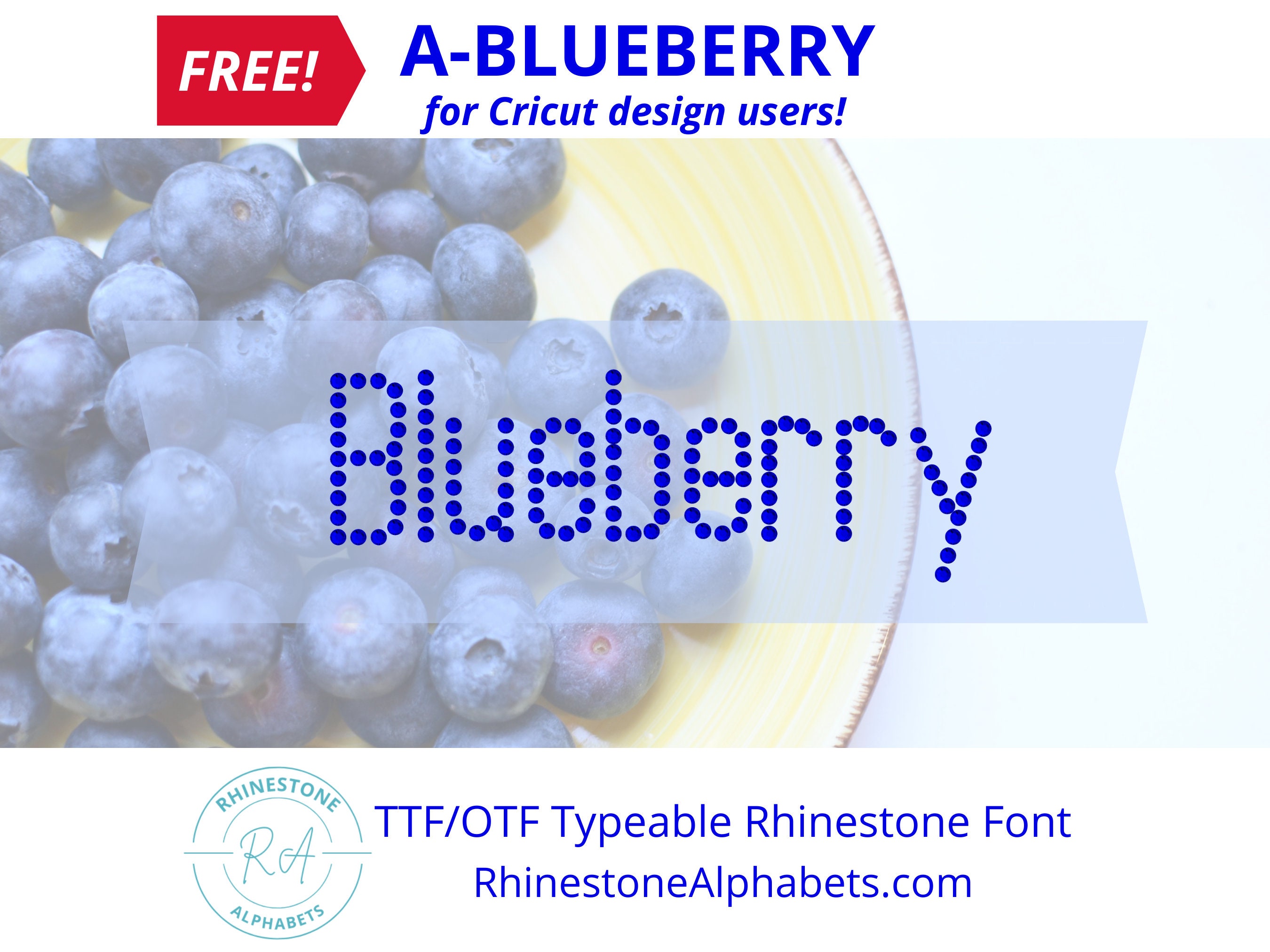 Cricut Sized :blueberry Font A Typeable Rhinestone Font Try It for Two ...