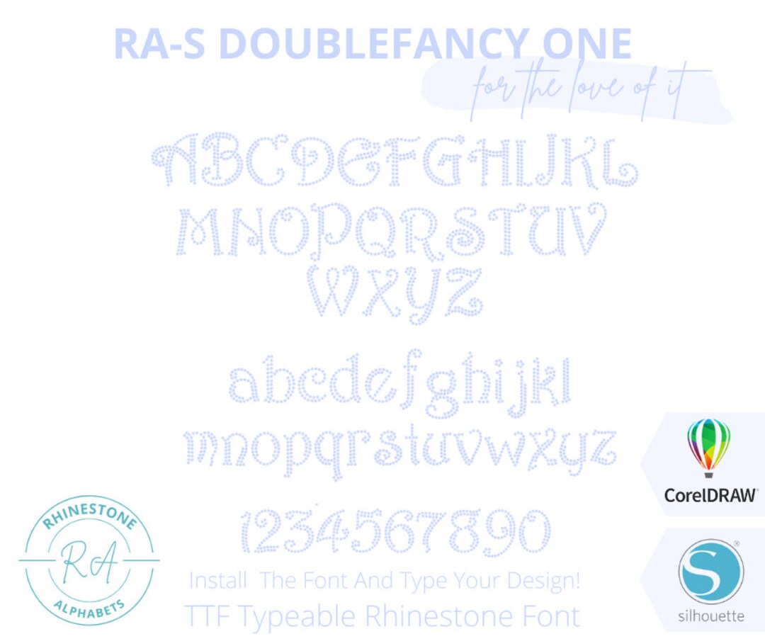 Doublefancy One Script Typeable Rhinestone Font - Etsy
