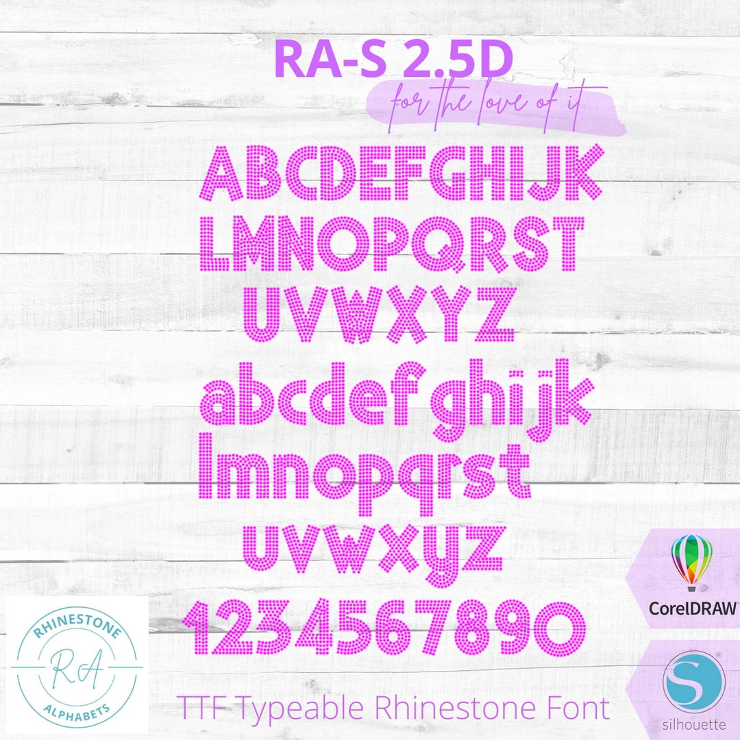 RA-S Round 2.5D Typeable Rhinestone Font - Etsy