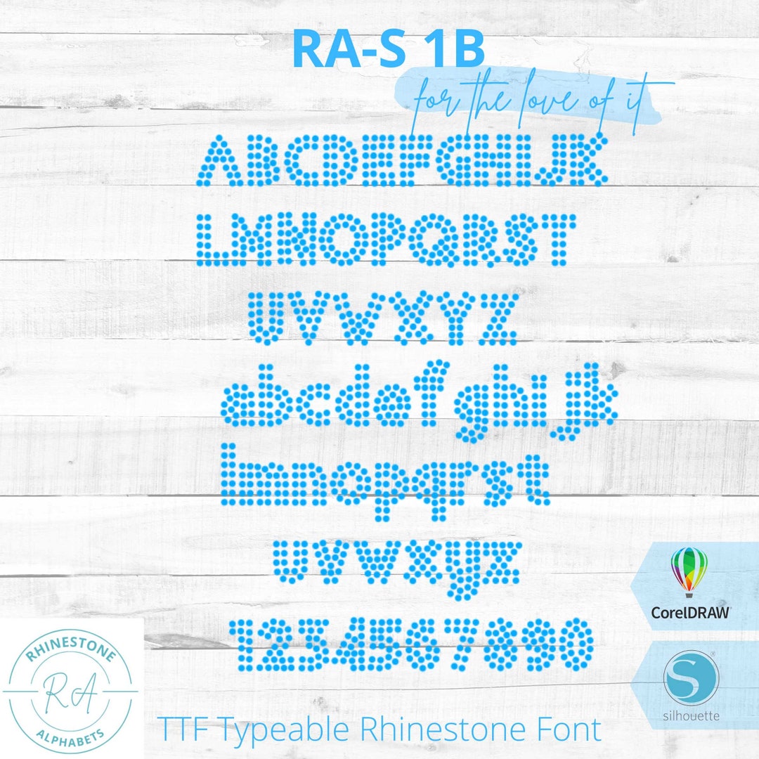 RA-S Round 1B Typeable Rhinestone Font - Etsy