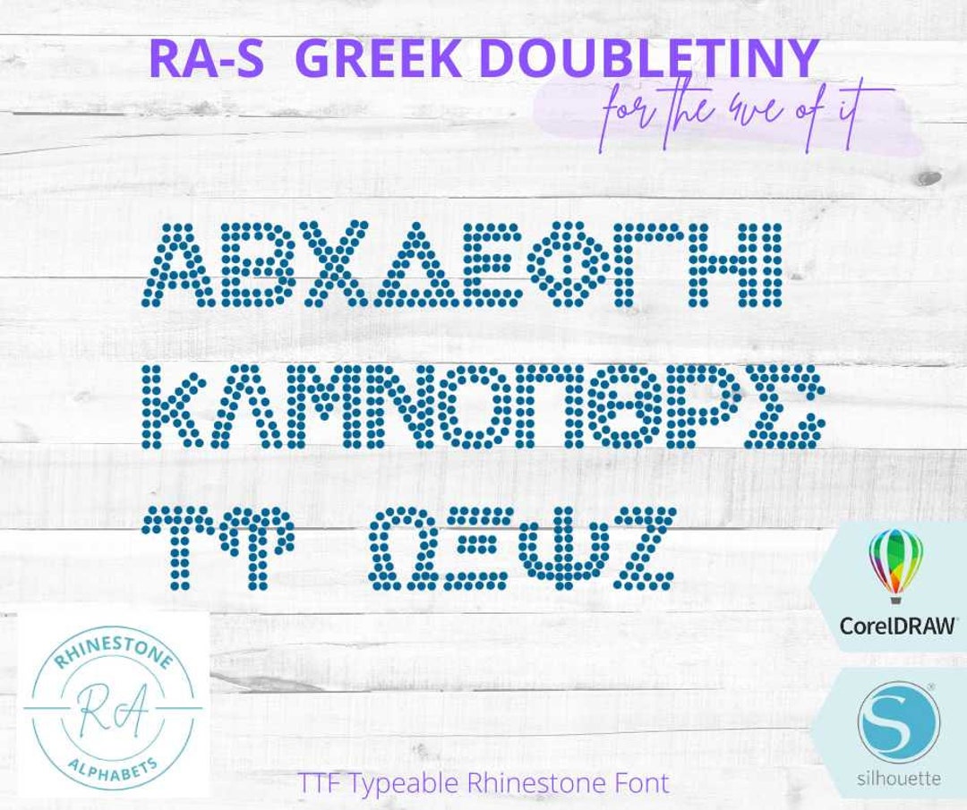 RA-S Greek Double Tiny a TTF Doubleline Rhinestone Greek Font - Etsy