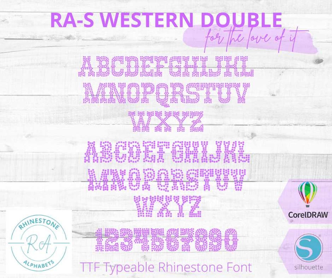 RA-S Western Double Typeable Rhinestone Font - Etsy