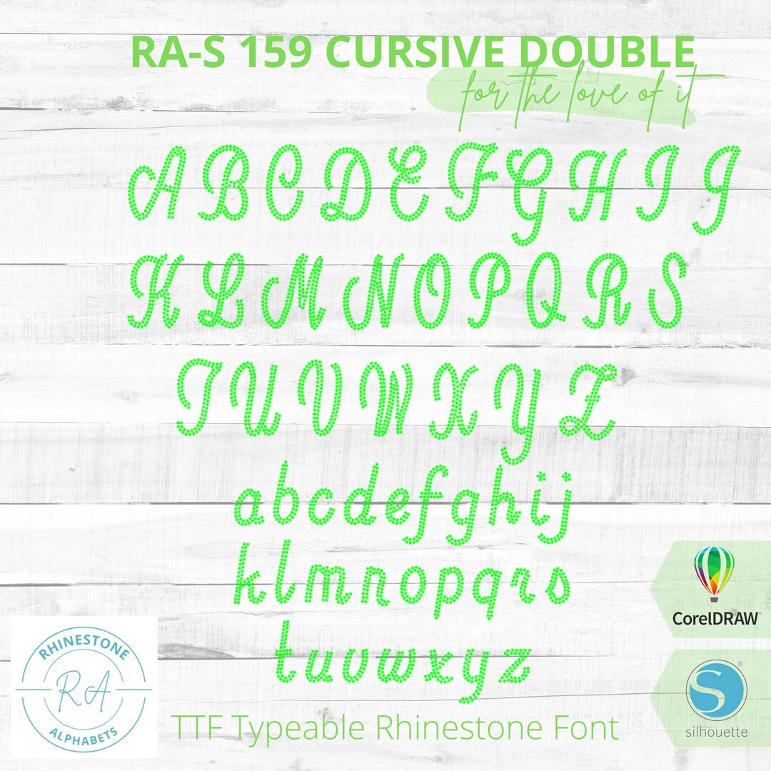 RA-S 159 Cursive Double : This is a TTF/OTF True Type Rhinestone Font ...