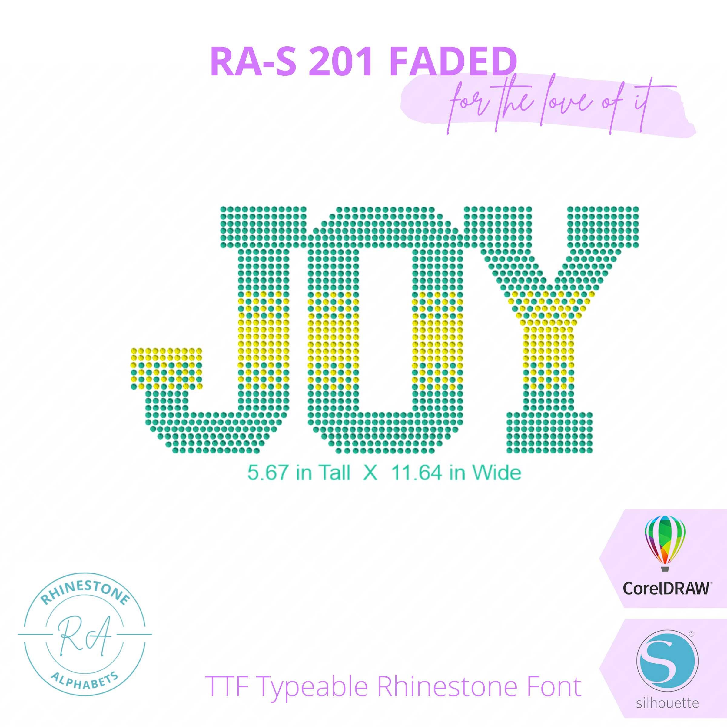 RA-S 200 Faded Combo TTF Rhinestone Font Faded Look - Etsy