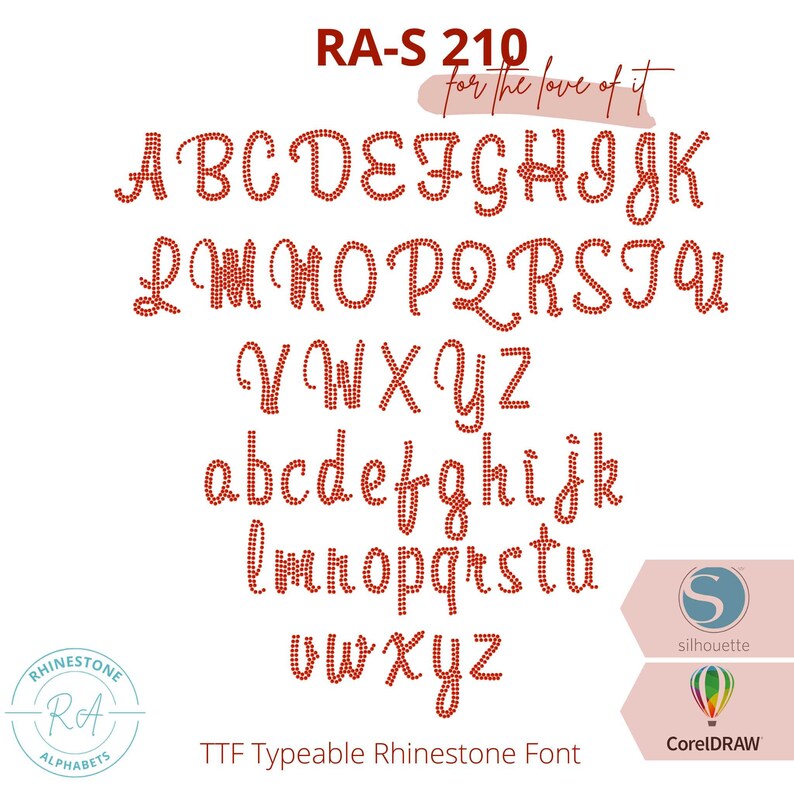 RA-S 210 Cursive Font Typeable Rhinestone Font - Etsy