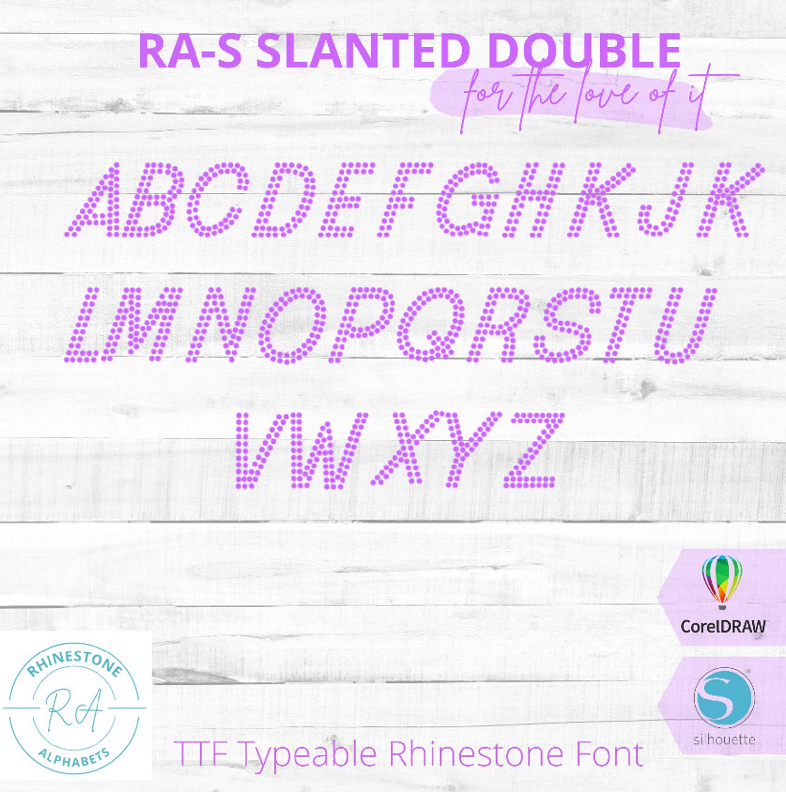 RA-S Slanted Double : A Typeable TTF Rhinestone Font All Upper Case ...
