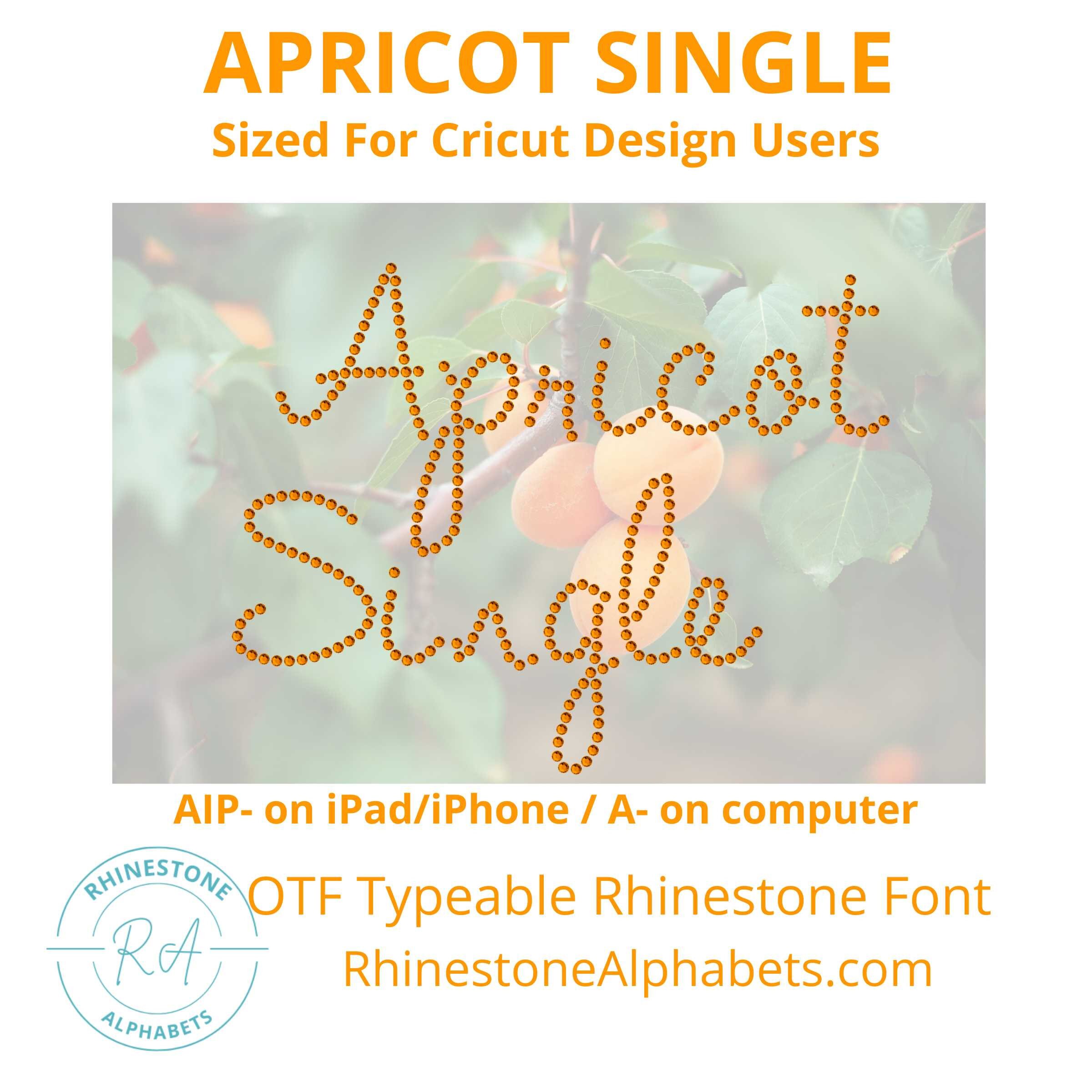 Apricot Single: Cricut Sized Typeable Rhinestone Font - Etsy