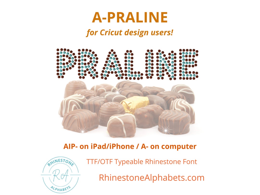 Praline : Cricut Sized Font Typeable Rhinestone Font - Etsy
