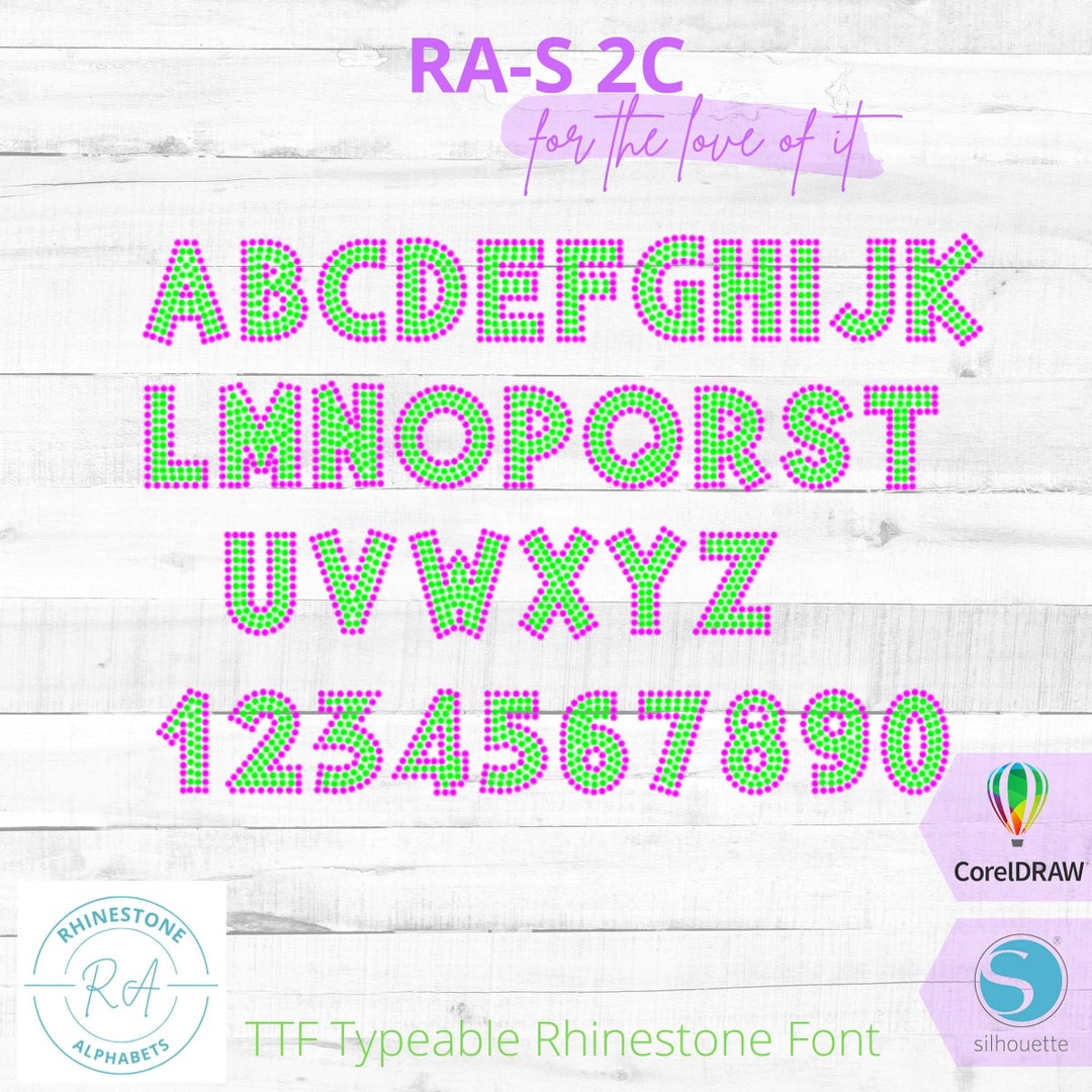 RA-S Round 2C Typeable Rhinestone Font - Etsy